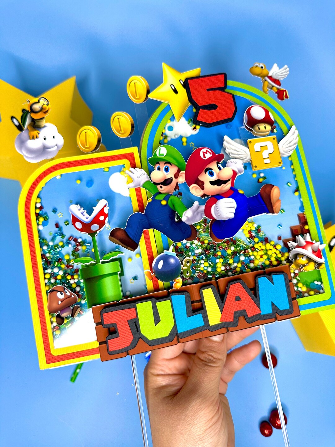 Super Mario Cake Topper Super Mario Shaker Cake Topper - Etsy Canada