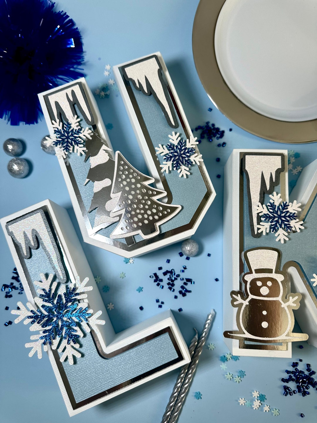 Winter Wonderland 3D Letters | Let It Snow 3D Letters | Winter Birthday ...