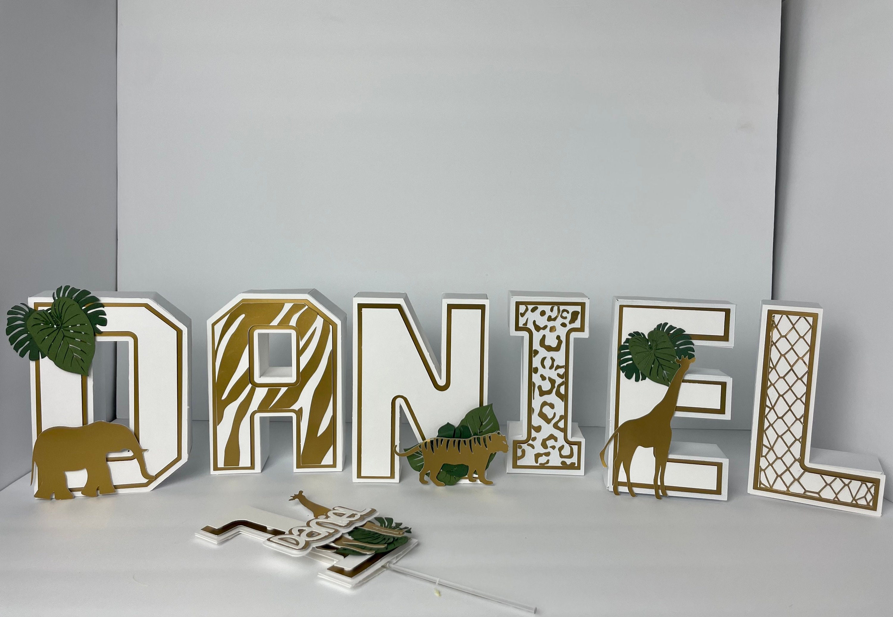 Safari Jungle Wild One Custom 3D Letters - Etsy