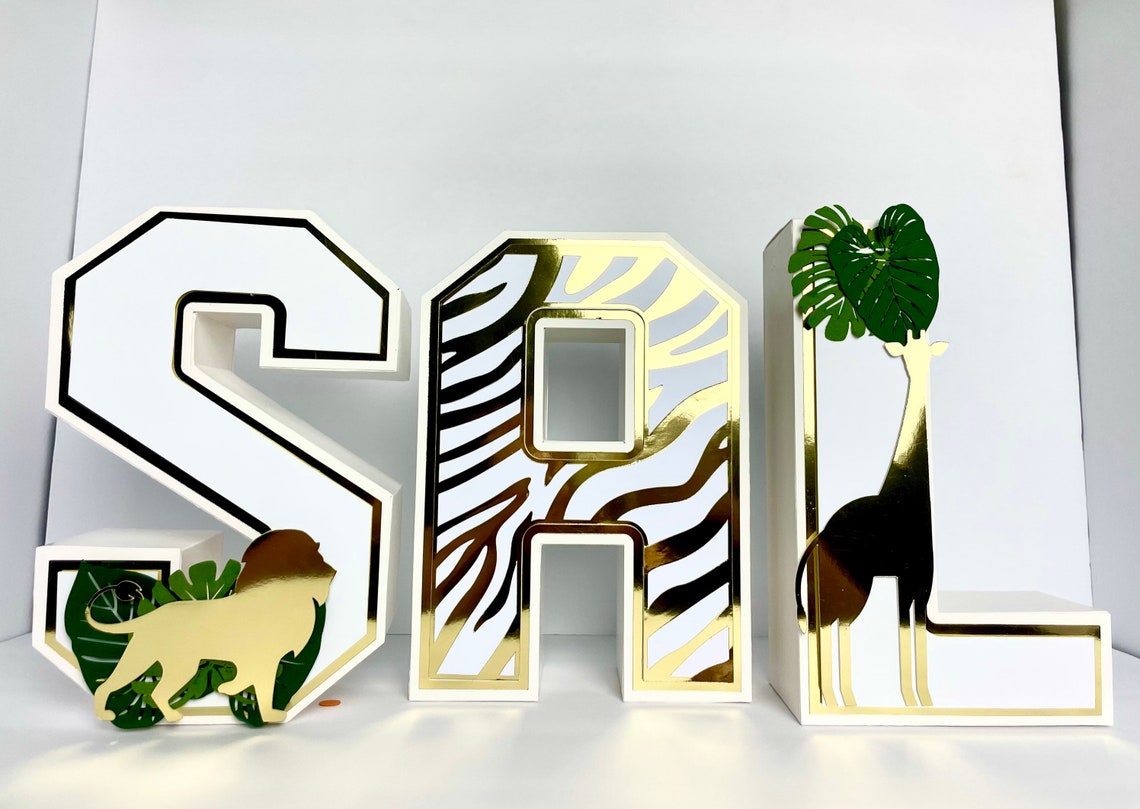 Safari Jungle Wild One Custom 3D Letters - Etsy