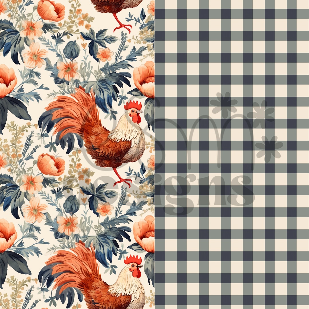 Chicken Seamless Pattern Floral Chicken Seamless Pattern - Etsy