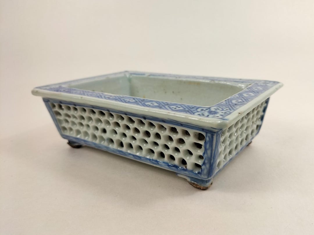 Antique Chinese Flower Pot Decorated With Floral Motifs // Qing Dynasty ...