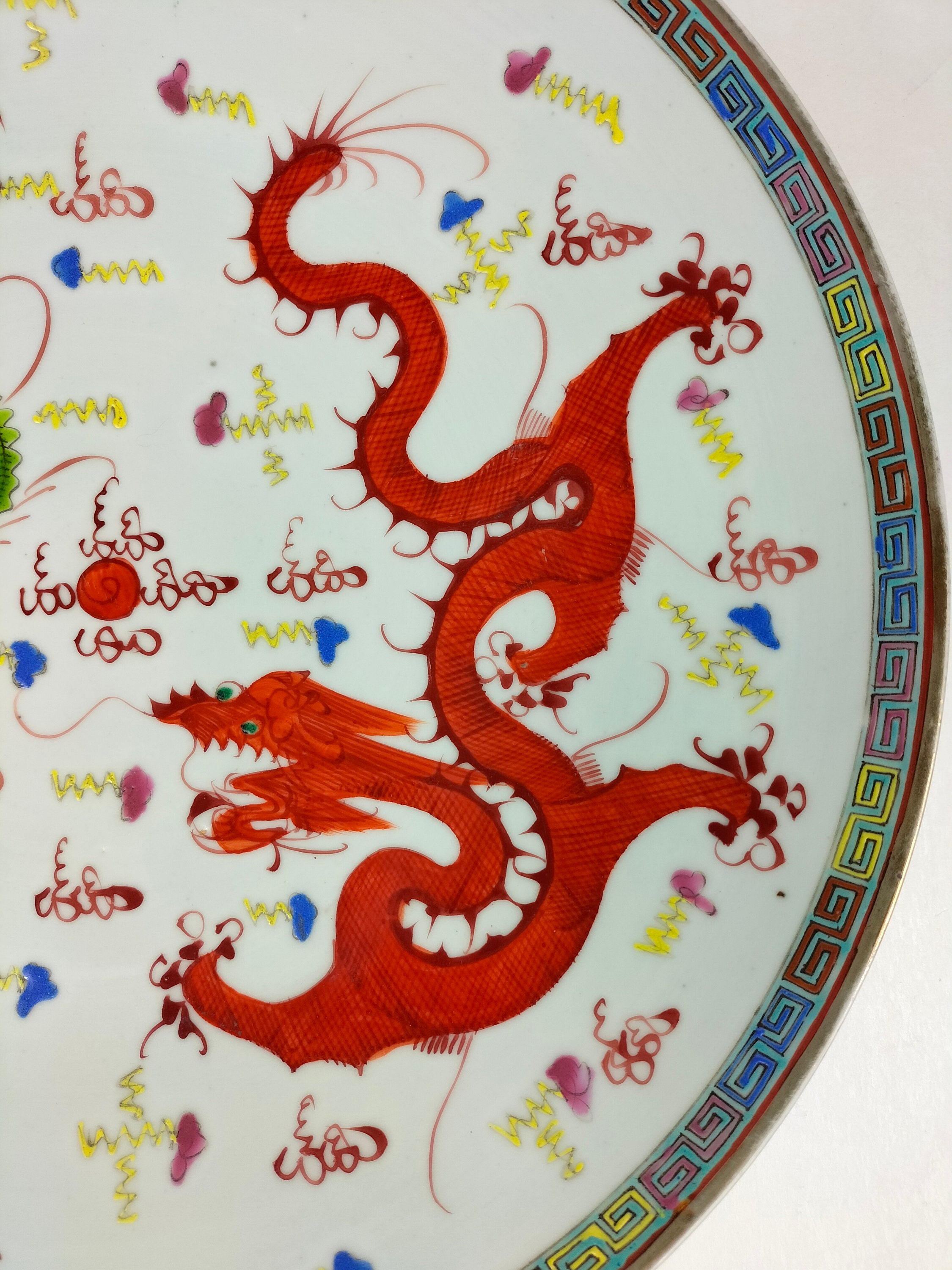 Large Antique Chinese Plate Decorated With a Dragon and a - Etsy
