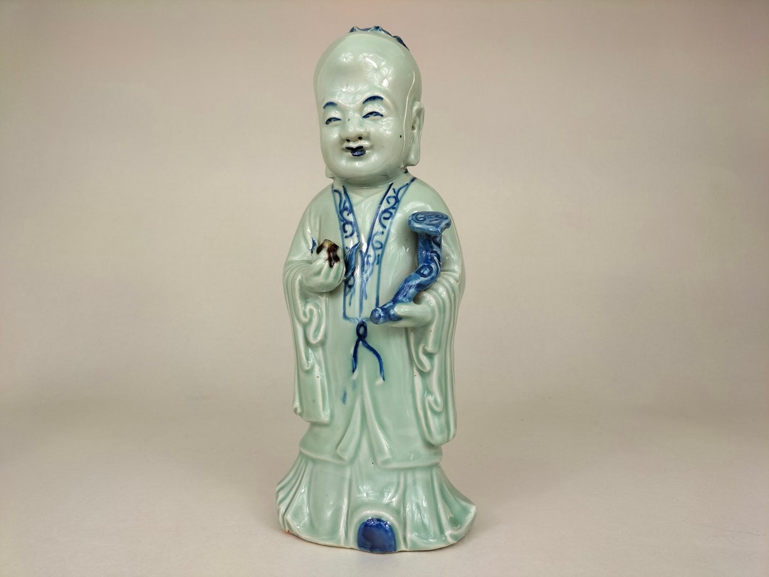 Chinese Statue of Shou Lao // God of Luck and Fortune - 20th Century - Etsy