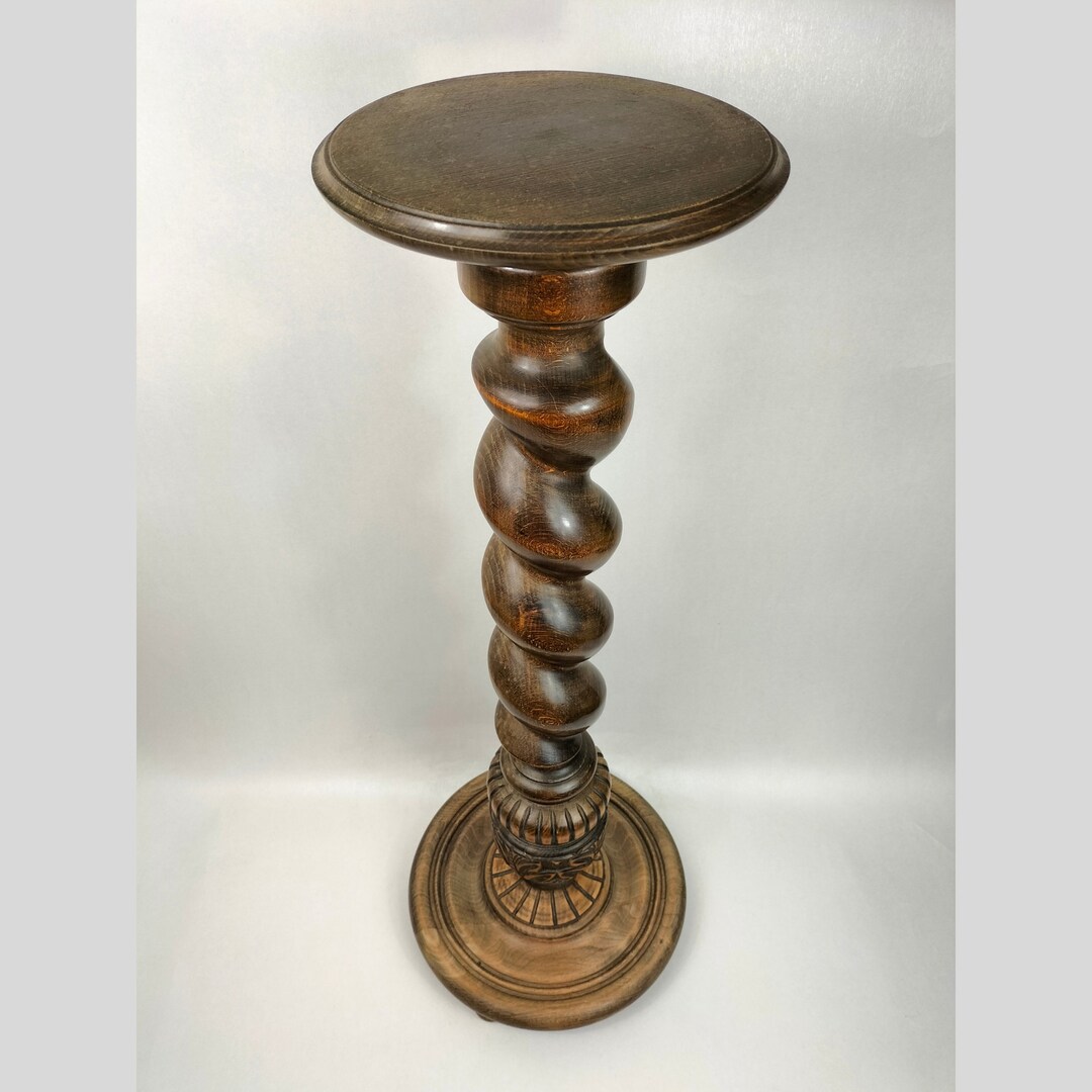 Large Vintage Barley Twist Plant Stand // Oak Mid 20th Century - Etsy