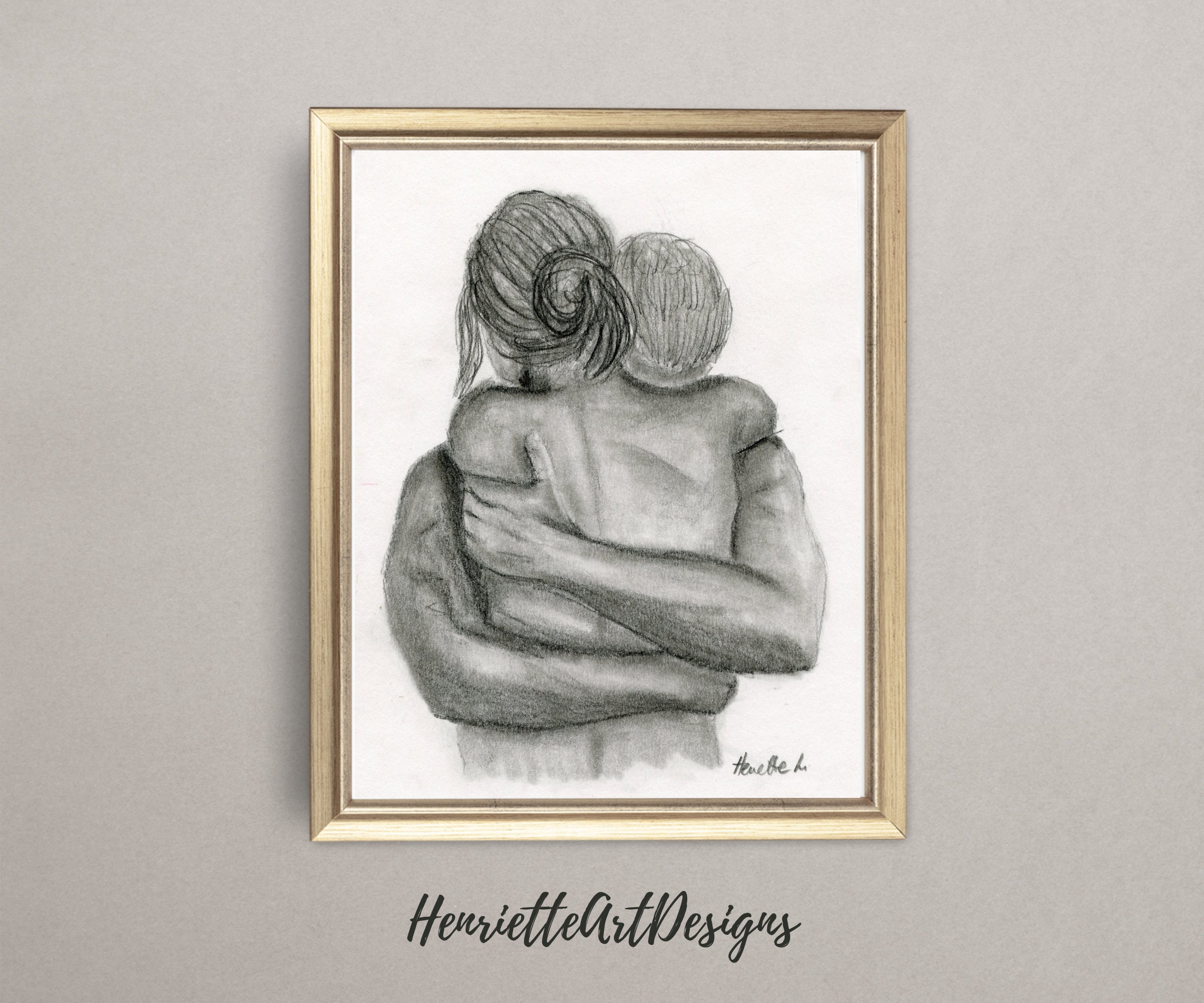 Pencil Sketches Of Hugging