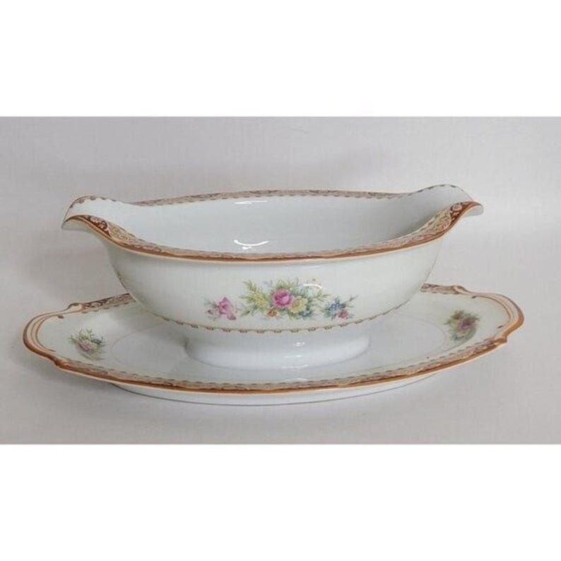 VTG SANGO China Sauce Gravy Boat W/attached Underplate JAPAN 1951 ...