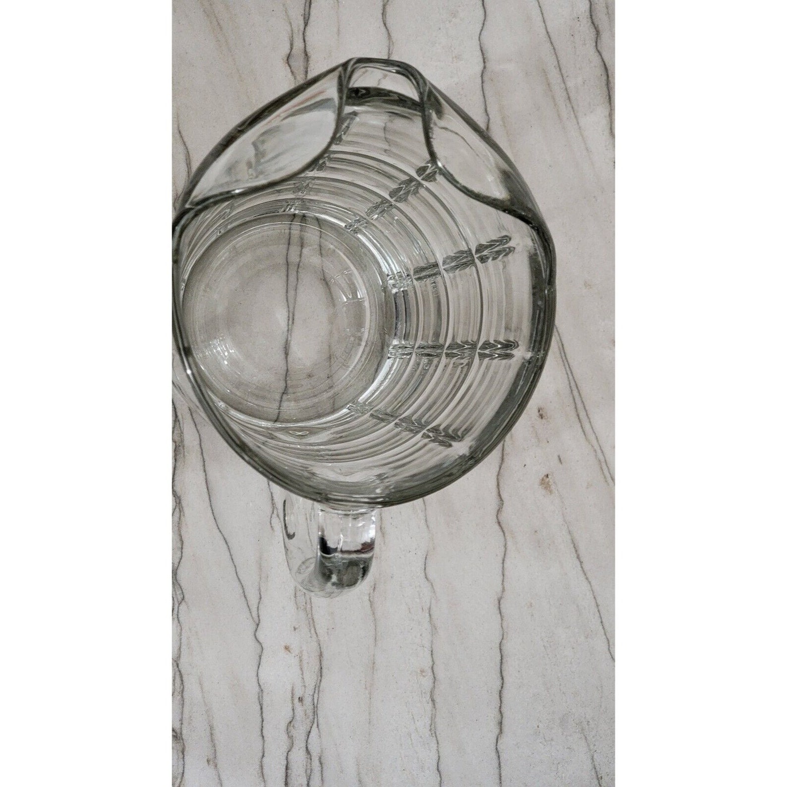 VINTAGE Anchor Hocking Glass Pitcher 64 Oz. TARTAN Clear Cut Glass 5 X ...