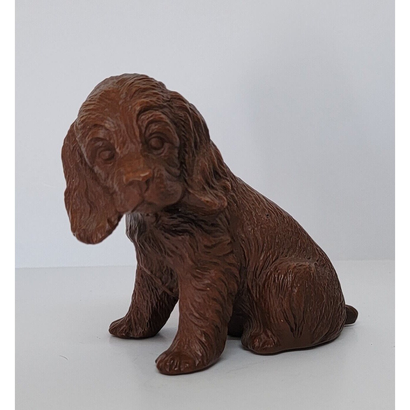 Vintage RED MILL Mfg Crushed Pecan Shell Resin Spaniel Puppy Figurine ...
