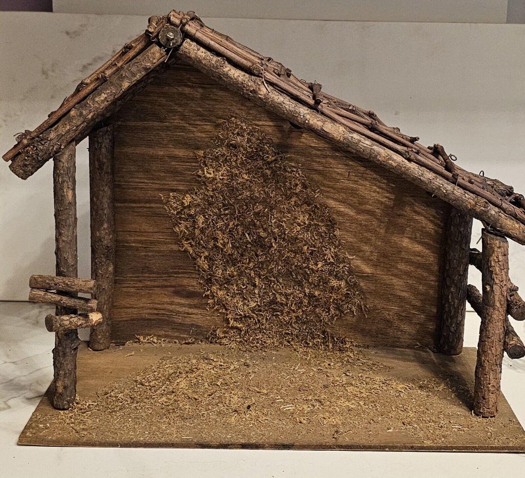 Vintage Large Nativity Creche Stable Wooden Manger 16 X 7x 12.5 - Etsy
