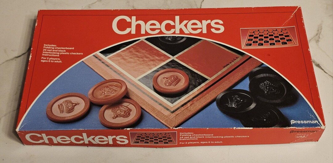 Vintage PRESSMAN Folding Checker Board in Box, Checkers NOT Included ...