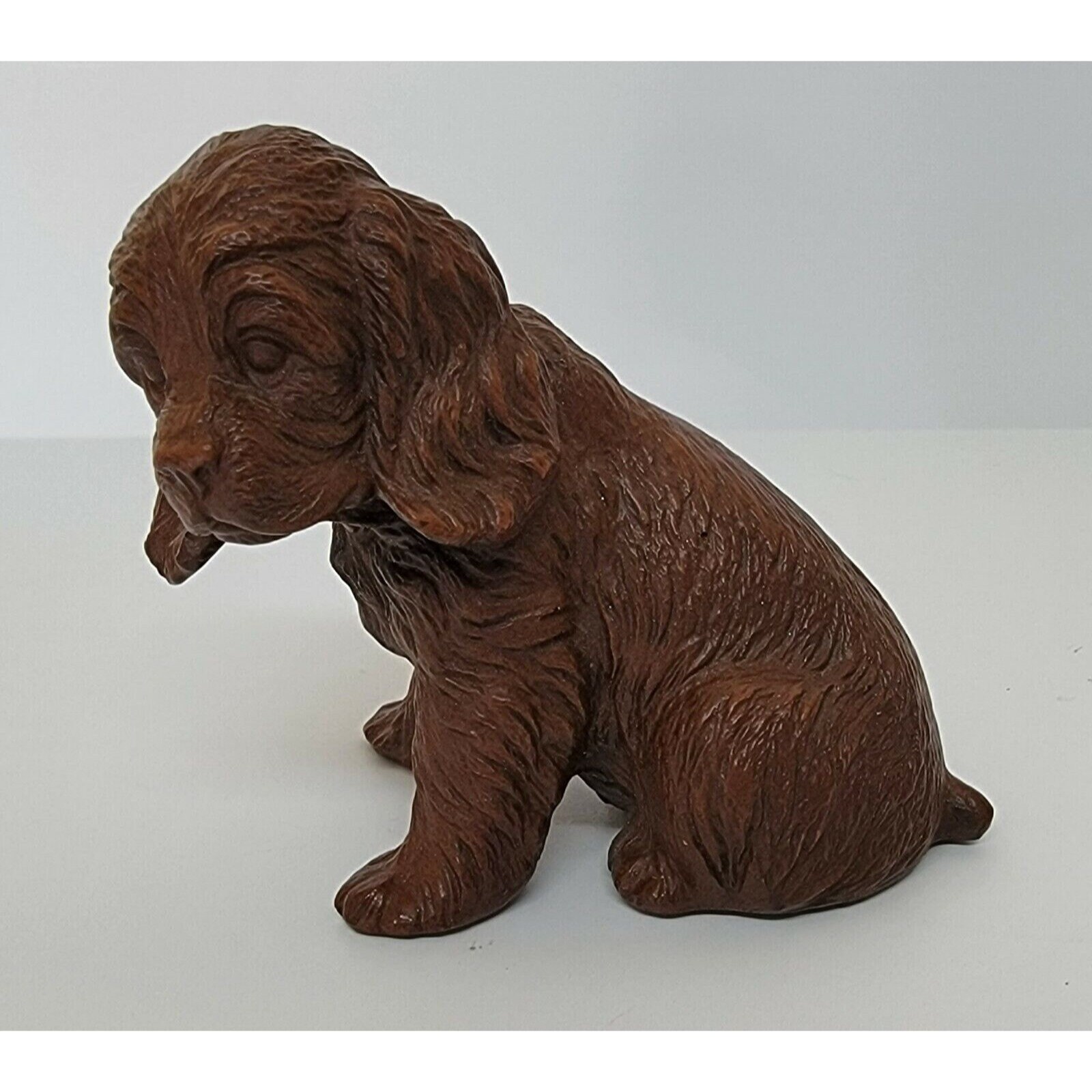 Vintage RED MILL Mfg Crushed Pecan Shell Resin Spaniel Puppy Figurine ...