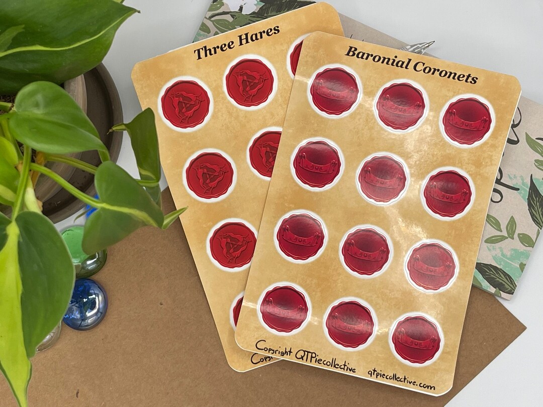 Wax Seal Stamp Stickers - MATTE - Multiple Designs - Multiple Colors ...