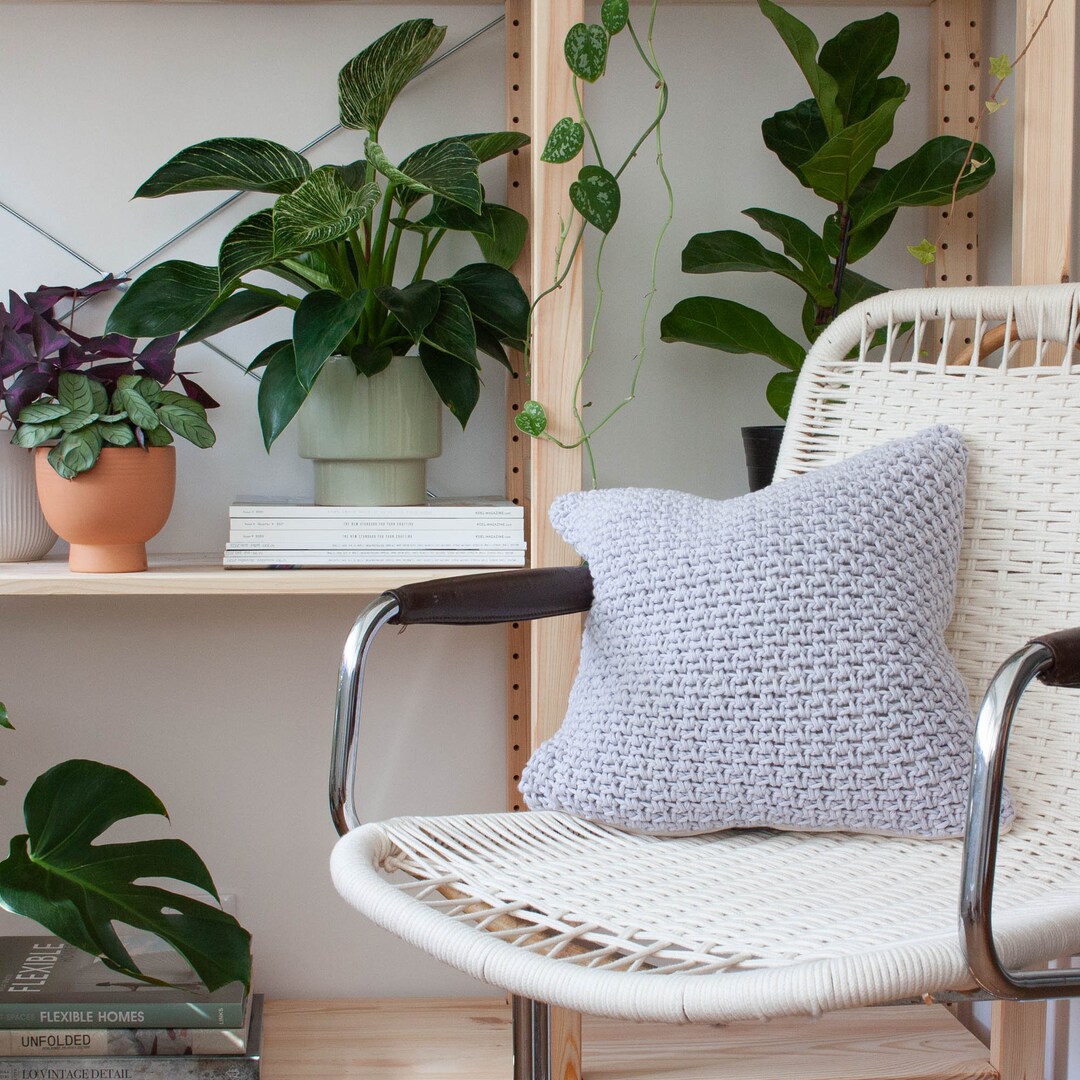 Handmade Crochet Pillow Textures Pastel Lilac Home Decor Colorful Home ...