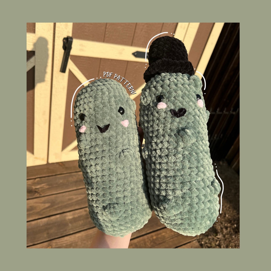 Crochet Pickle Pattern With Top Hat LOW SEW PDF Downloadable File Cute ...
