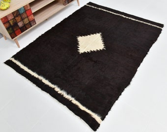 Black Scandinavian Rug - Etsy