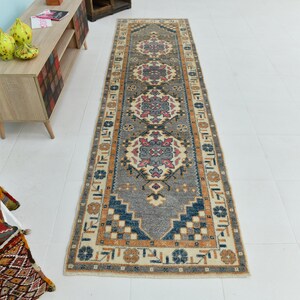 3x10 Vintage Runner Rug,3x10 Rug,3x10 Turkish Wool Hallway Runner, 3x10 ...