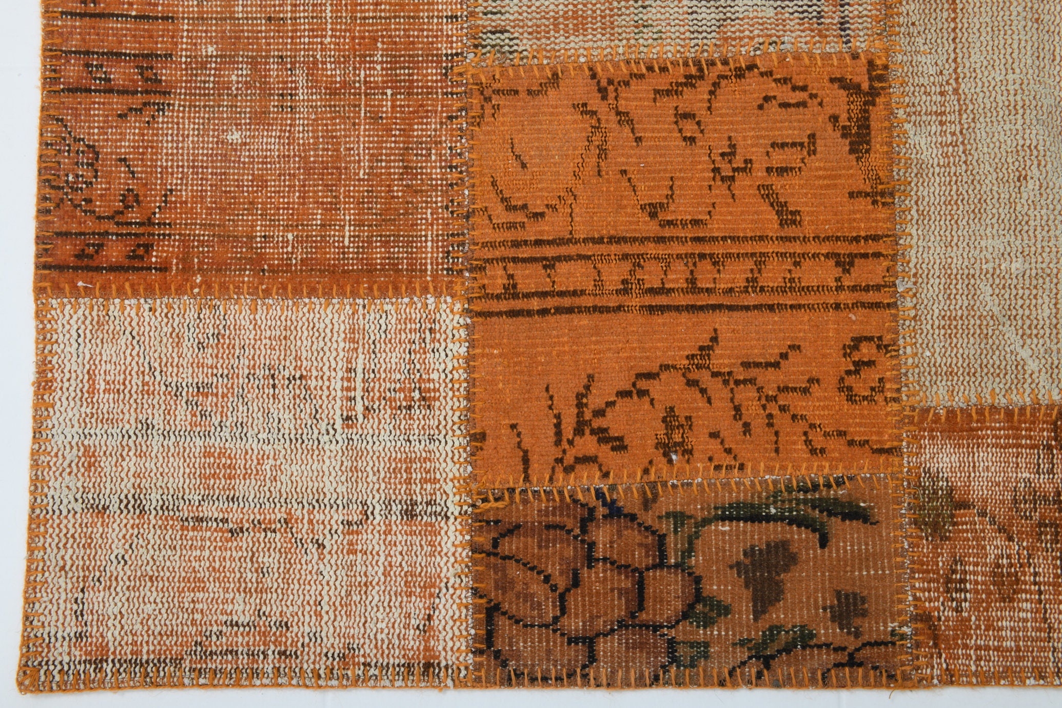 6x8 Copper Vintage Bedroom Rug, Turkish Eclectic Handmade Soft Wool ...