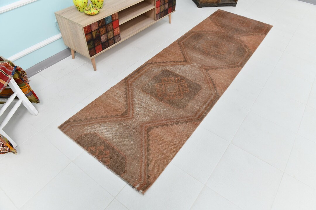 3X9 TURKISH VINTAGE RUNNER, Red Runner Rug,hallway Runner, Wool Runner ...