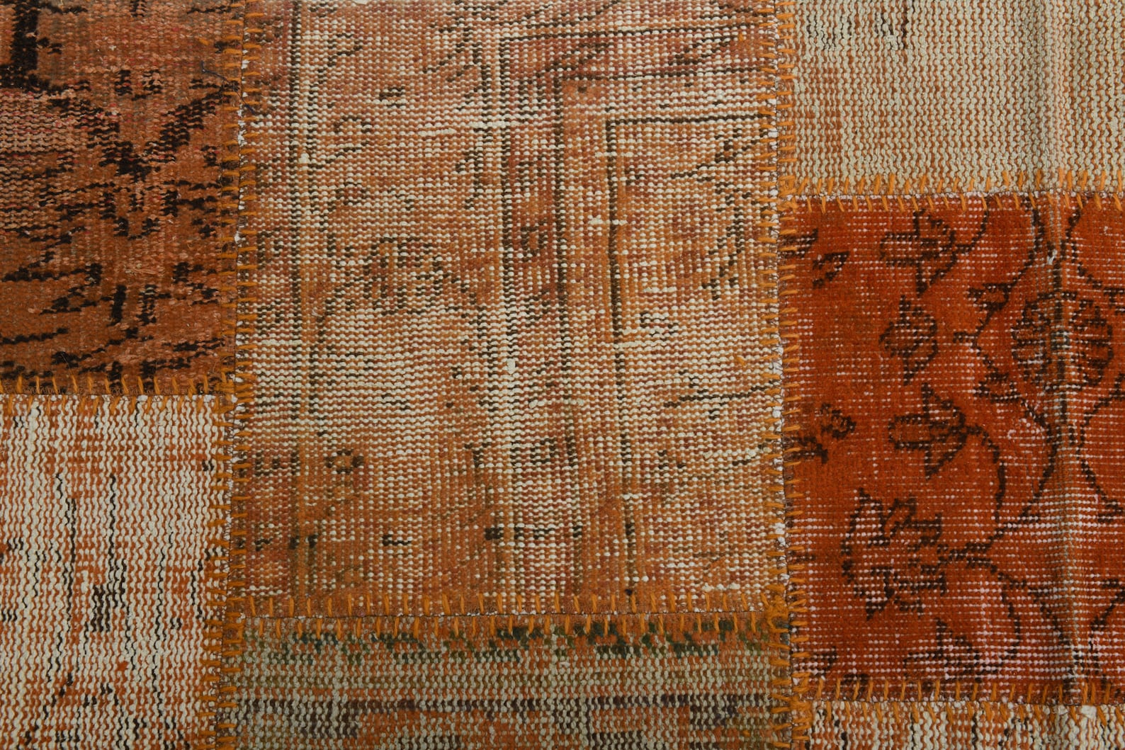 6x8 Copper Vintage Bedroom Rug, Turkish Eclectic Handmade Soft Wool ...