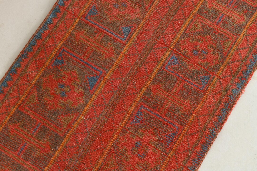 2x4 Traditional Afghan Door Mat, 2x4 Rich Red & Blue, 2x4 Handwoven ...