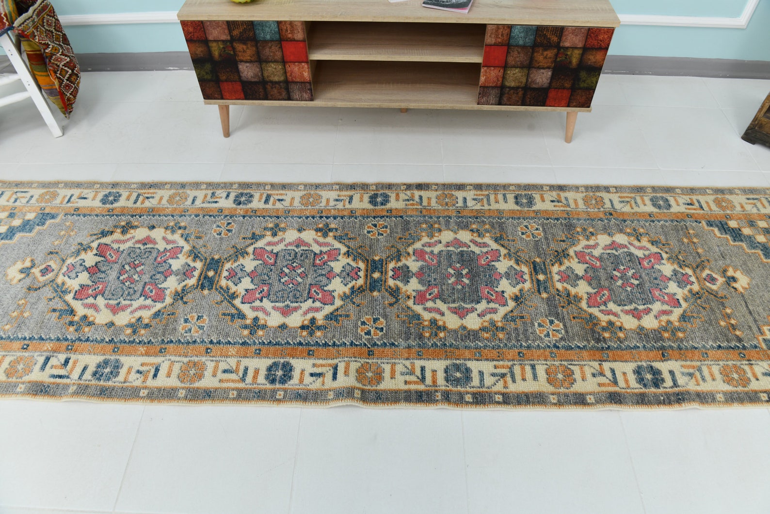3x10 Vintage Runner Rug,3x10 Rug,3x10 Turkish Wool Hallway Runner, 3x10 ...