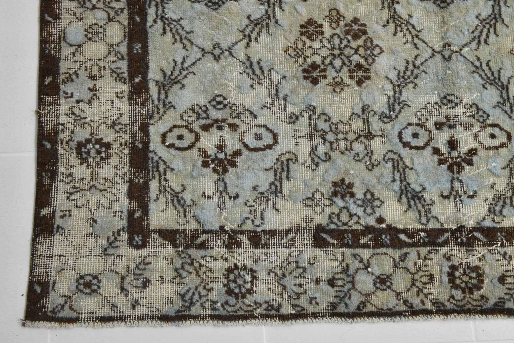 5x9 Rustic Farmhouse Style Vintage Living Room Rug, Turkish Allover ...