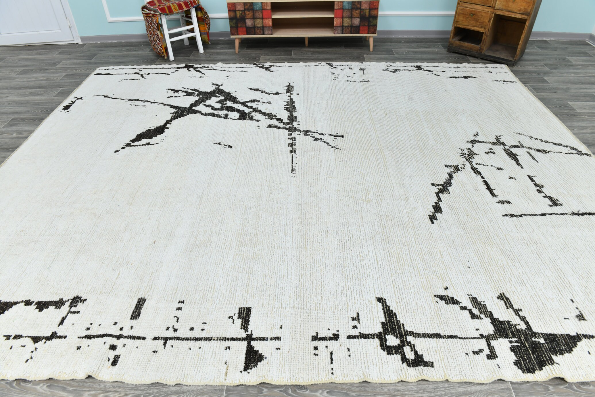 10x12 Large Modern Hemp Area Rug, 10x12 Turkish Vintage Rug, 10x12 Rug ...