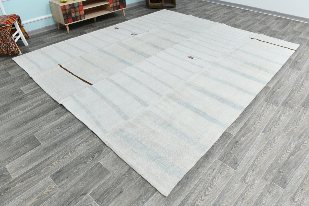 10x11 Earth Tone Vintage Hemp Area Rug, 10x11 Vintage Eco Friendly ...