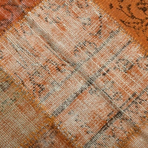 6x8 Copper Vintage Bedroom Rug, Turkish Eclectic Handmade Soft Wool ...