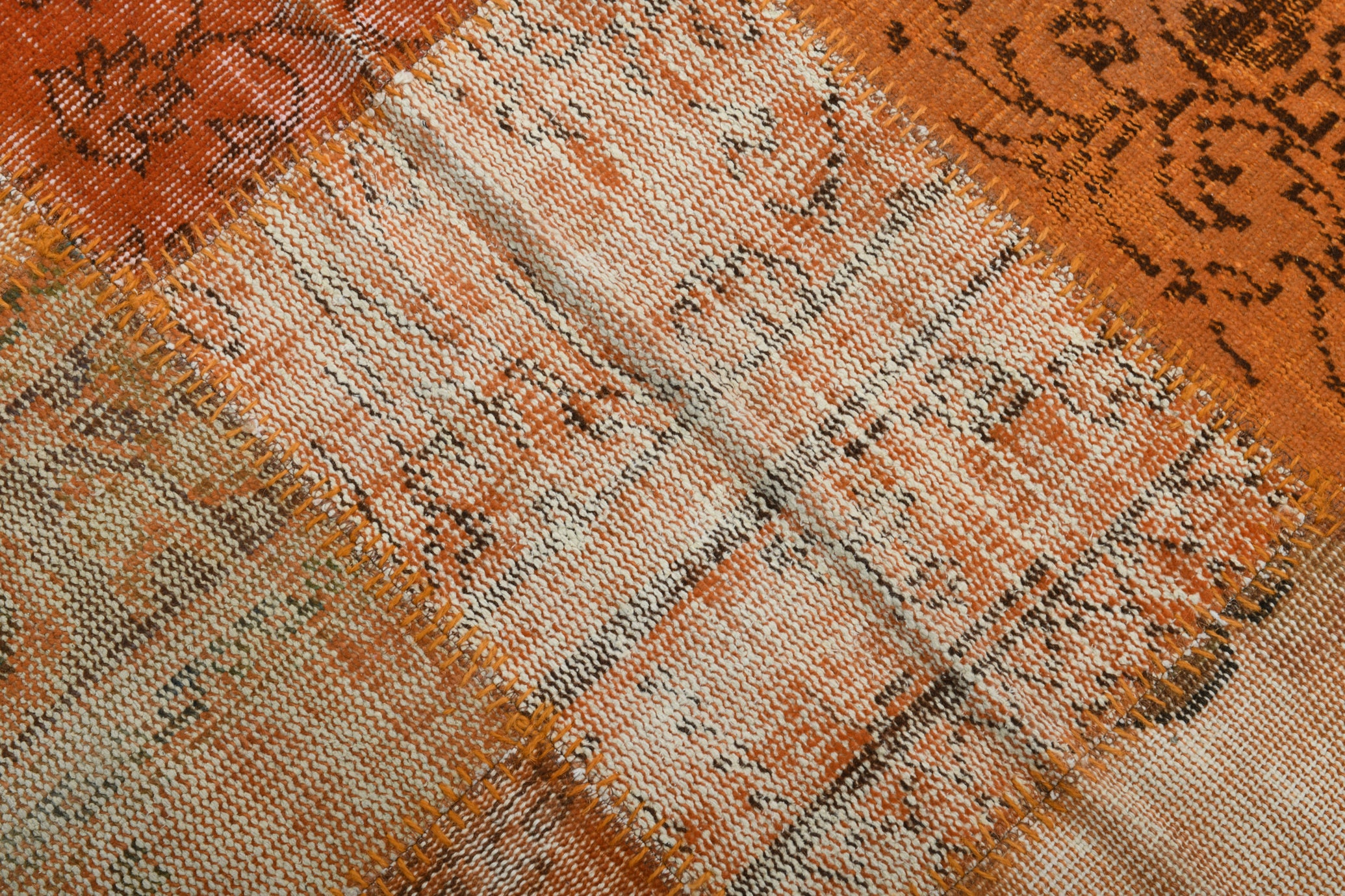 6x8 Copper Vintage Bedroom Rug, Turkish Eclectic Handmade Soft Wool ...