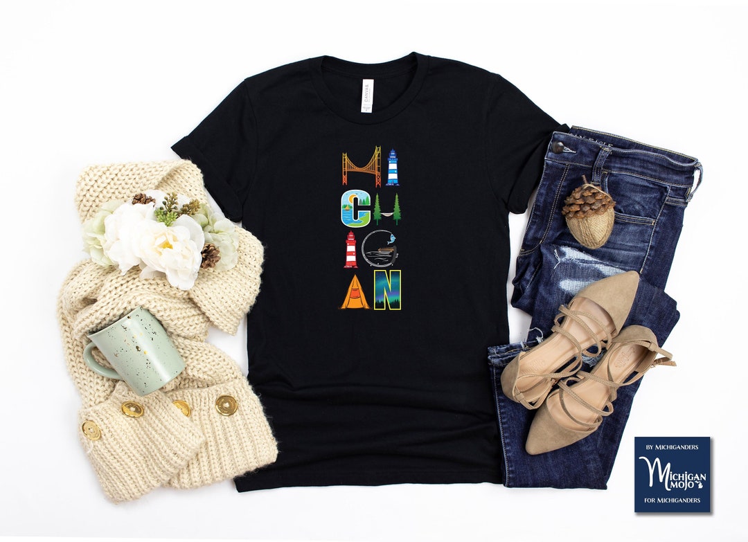 Michigander Shirt Michigan Mitten Gift State of MI T-shirt Womens ...