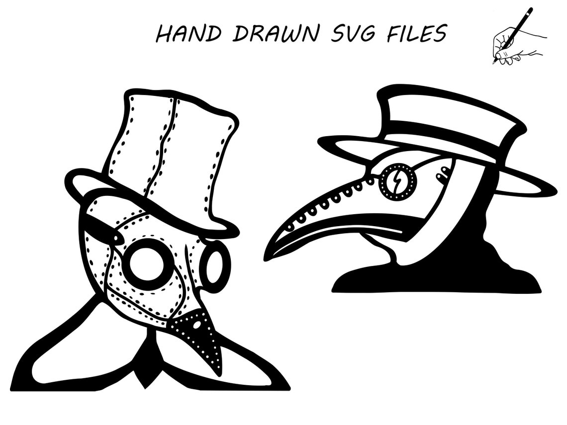 Plague Doctor Hand Drawn SVG/DXF File for Laser, Cnc Plasma Cut, Cricut ...