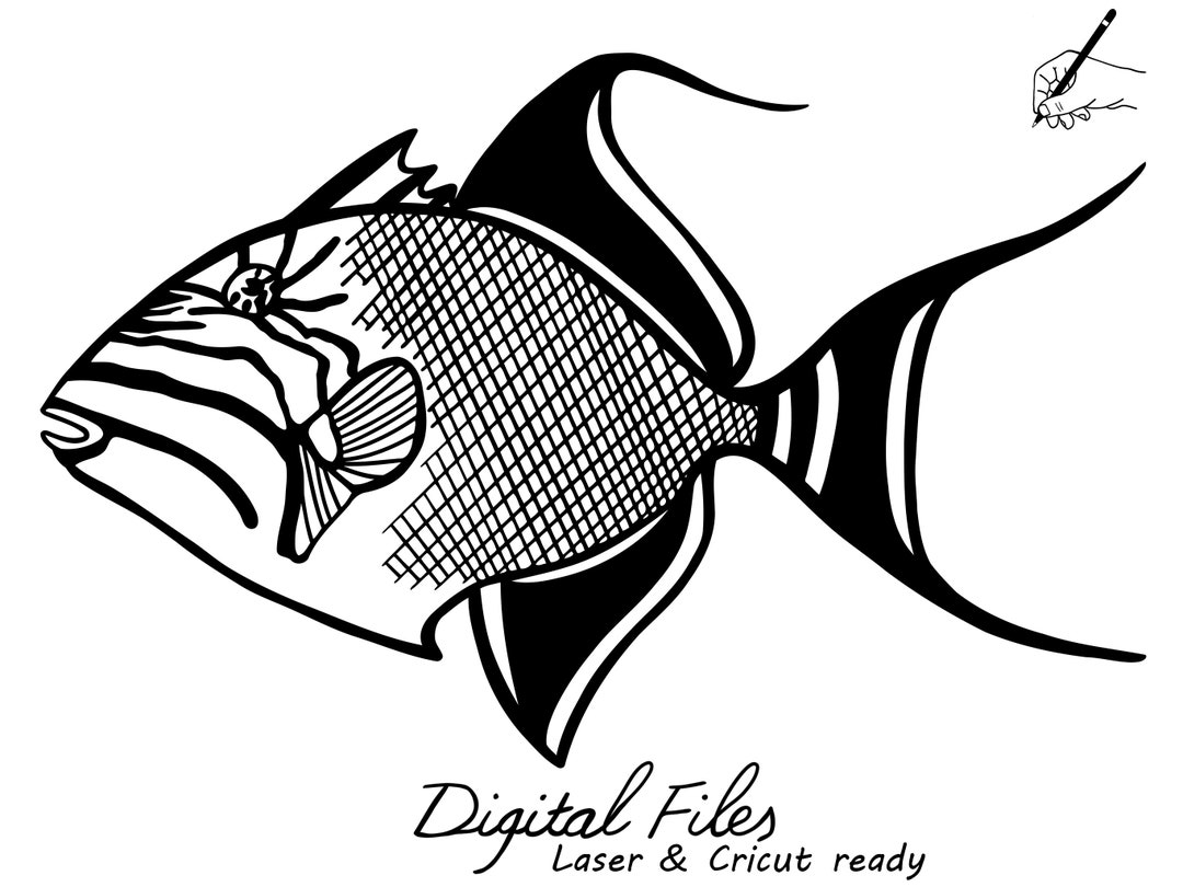 Triggerfish Balistes Vetula SVG/DXF File for Laser, Cnc, Plasma Cut ...