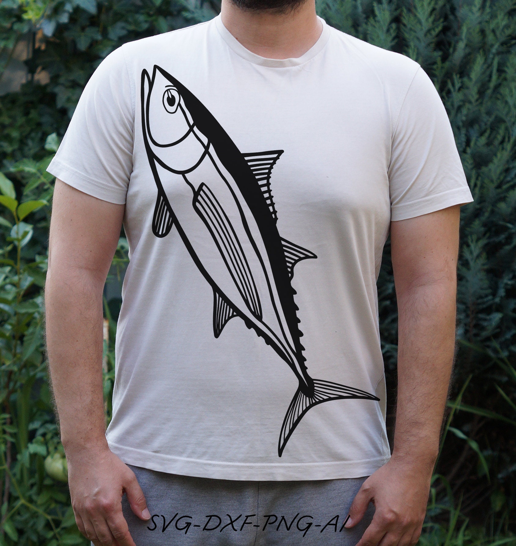 Albacore Fish Thunnus Alalunga Hand Drawn SVG/DXF File for Laser, Cnc ...