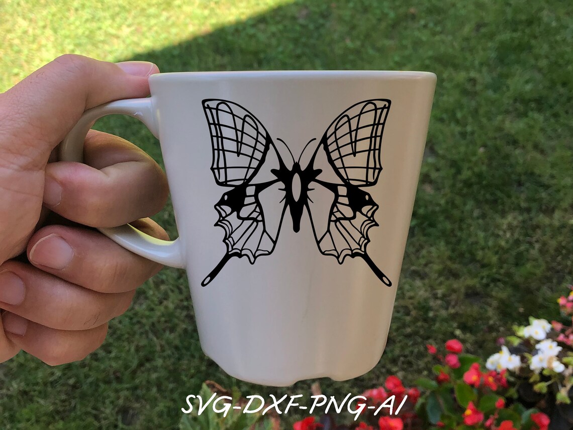 Kaiser Swallowtail Butterfly Hand Drawn SVG Clipart, Laser Cut ...