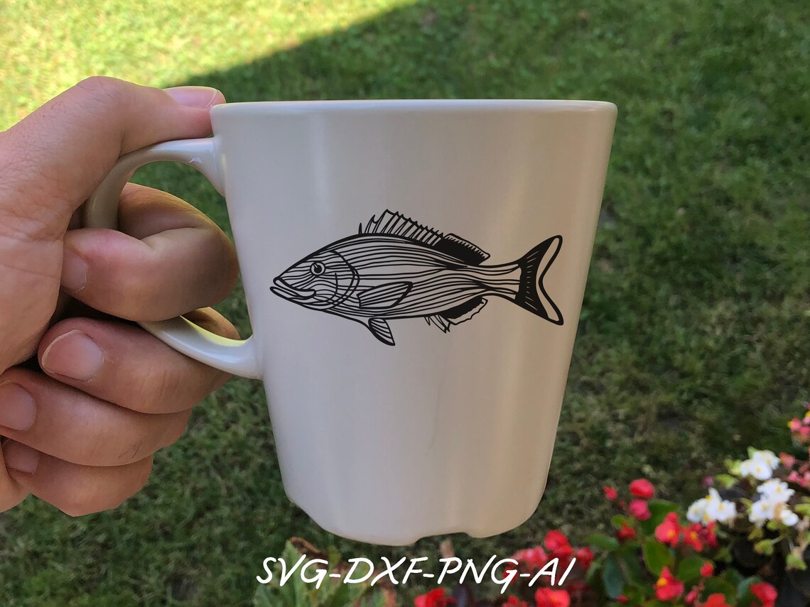 Bluestriped Grunt Fish Hand Drawn SVG/DXF File for Laser Cnc | Etsy