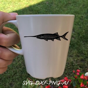 Paddlefish Spadefish Hand Drawn SVG Clipart, Laser Cut Paddlefish ...