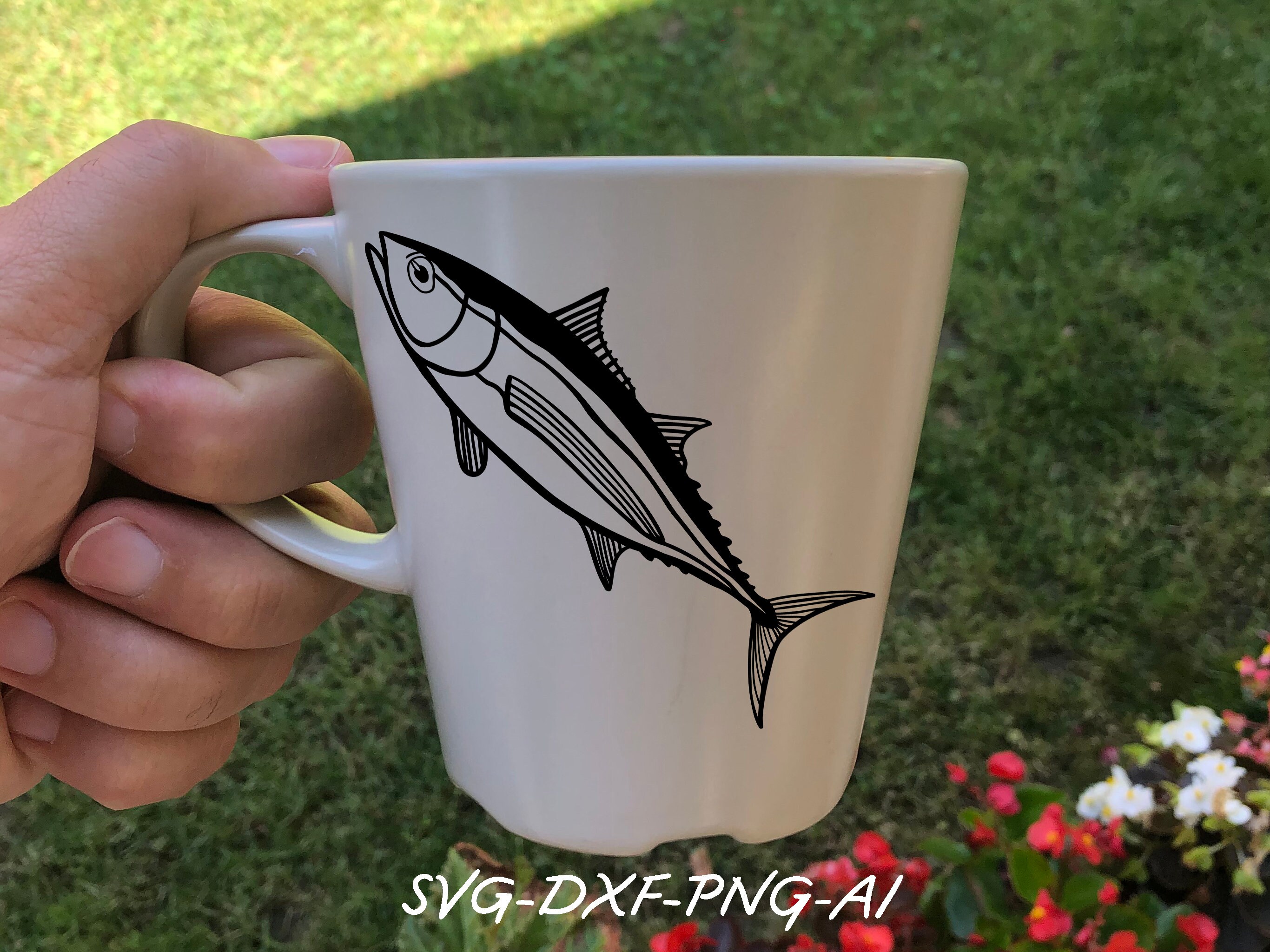 Albacore Fish Thunnus Alalunga Hand Drawn SVG/DXF File for Laser, Cnc ...