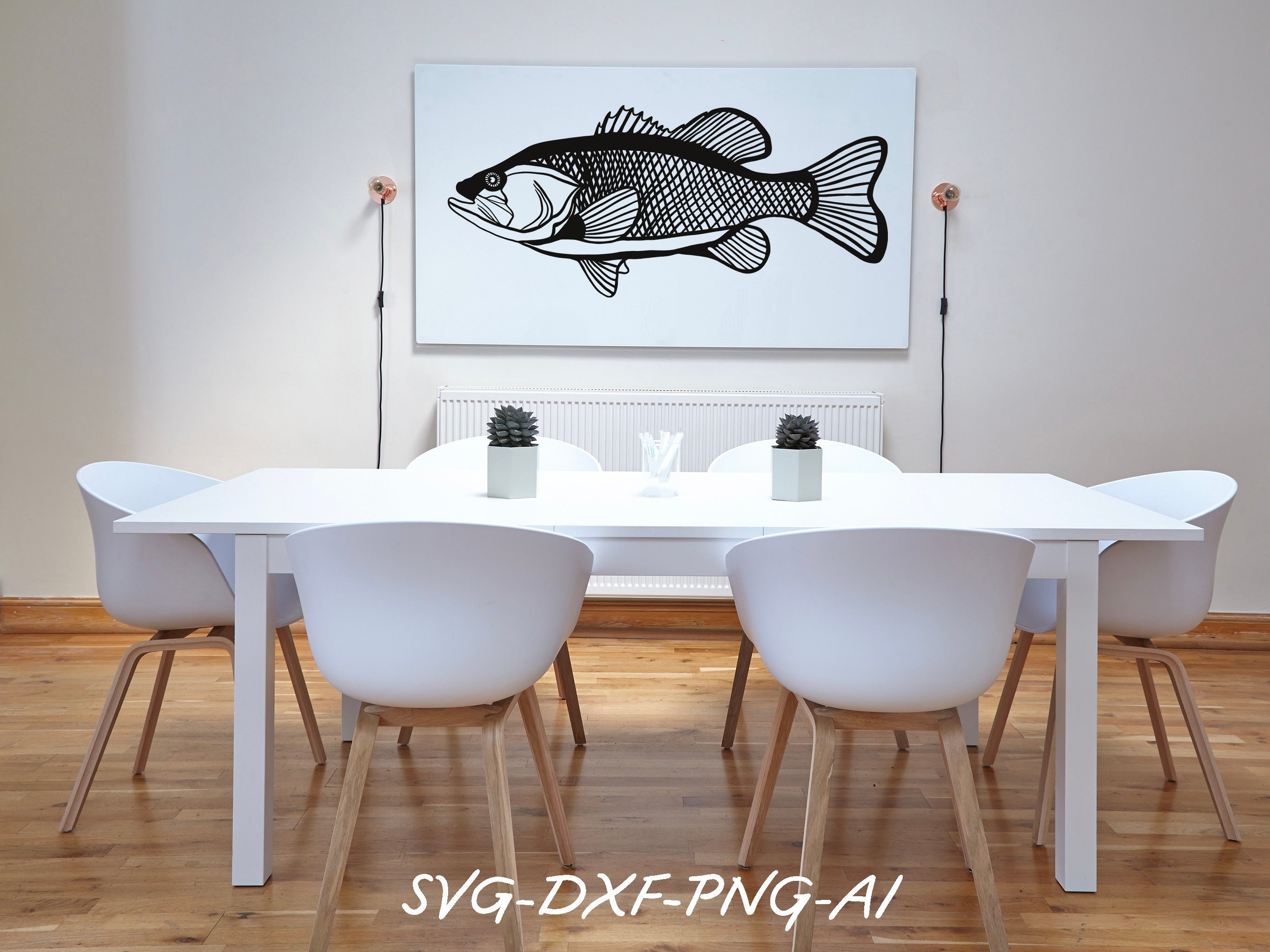 Bass Fish SVG/DXF File for Laser Cut, Cnc Router, Plasma, Cricut ...