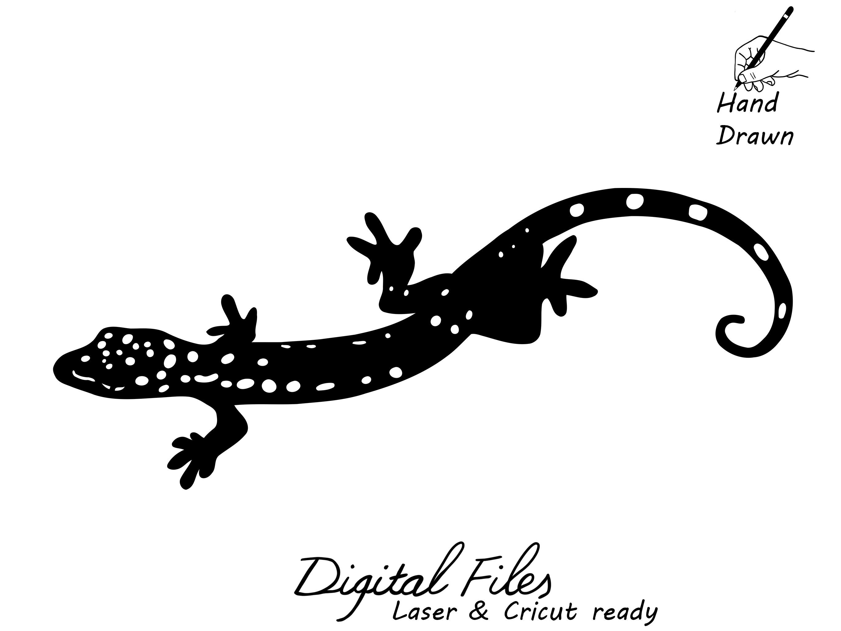 Gekko Hand Drawn SVG Clipart, Laser Cut Gekko DXF, Cnc Plasma Cut Gekko ...