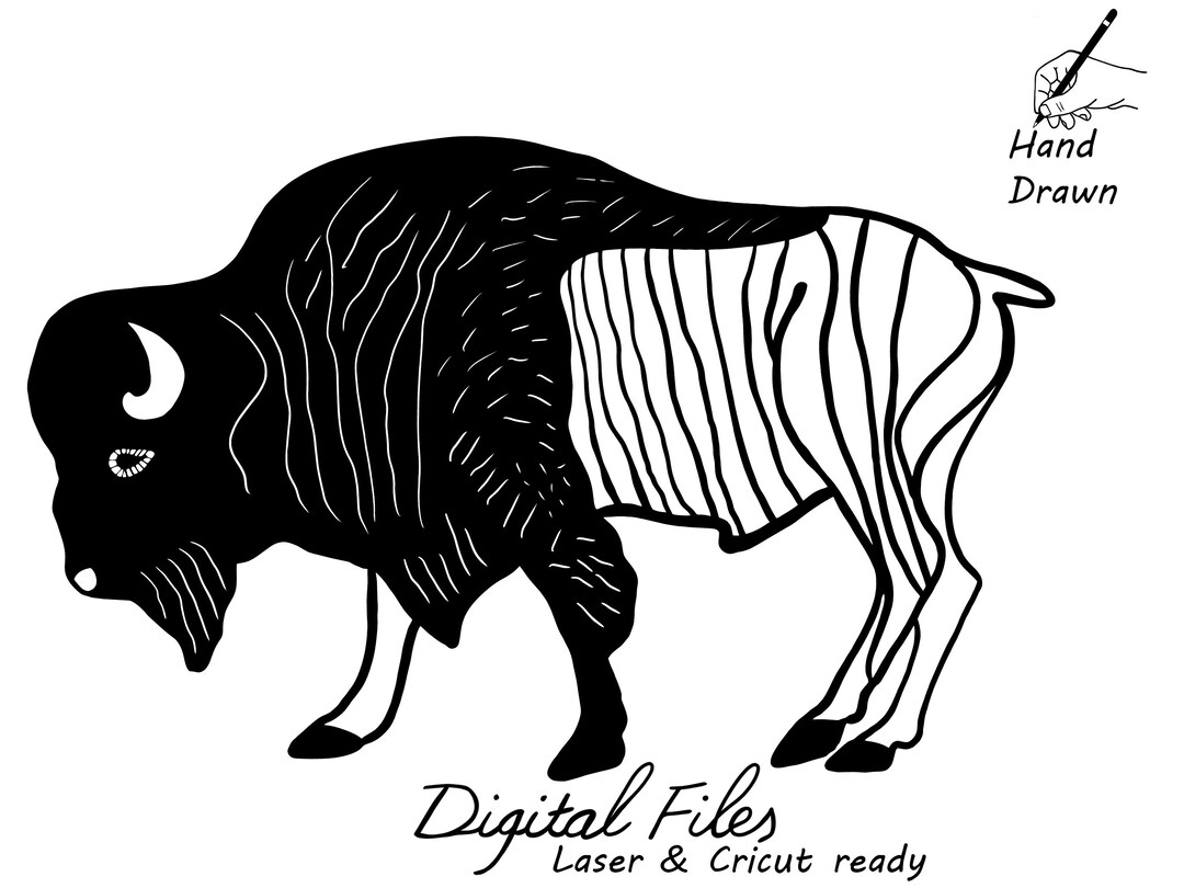 Bison SVG/DXF File for Laser Cut, Cnc Router, Plasma, Cricut - Cutting ...