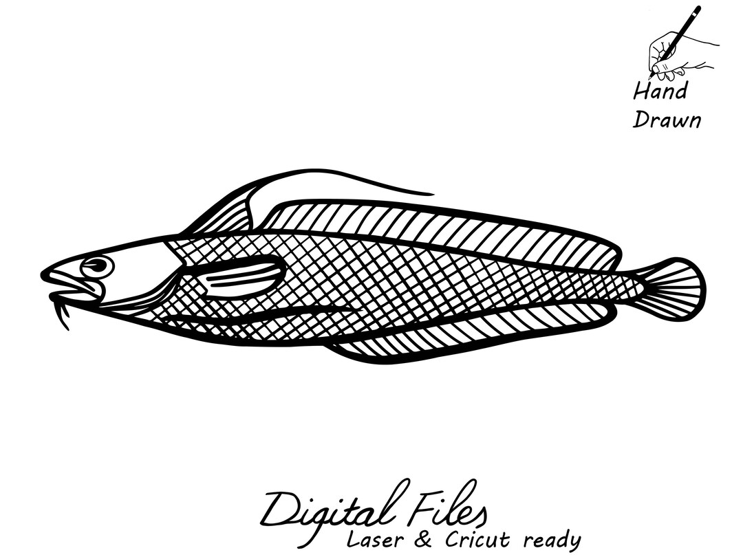 Red Hake Hand Drawn SVG/DXF File for Laser, Cnc Plasma Cut, Cricut ...