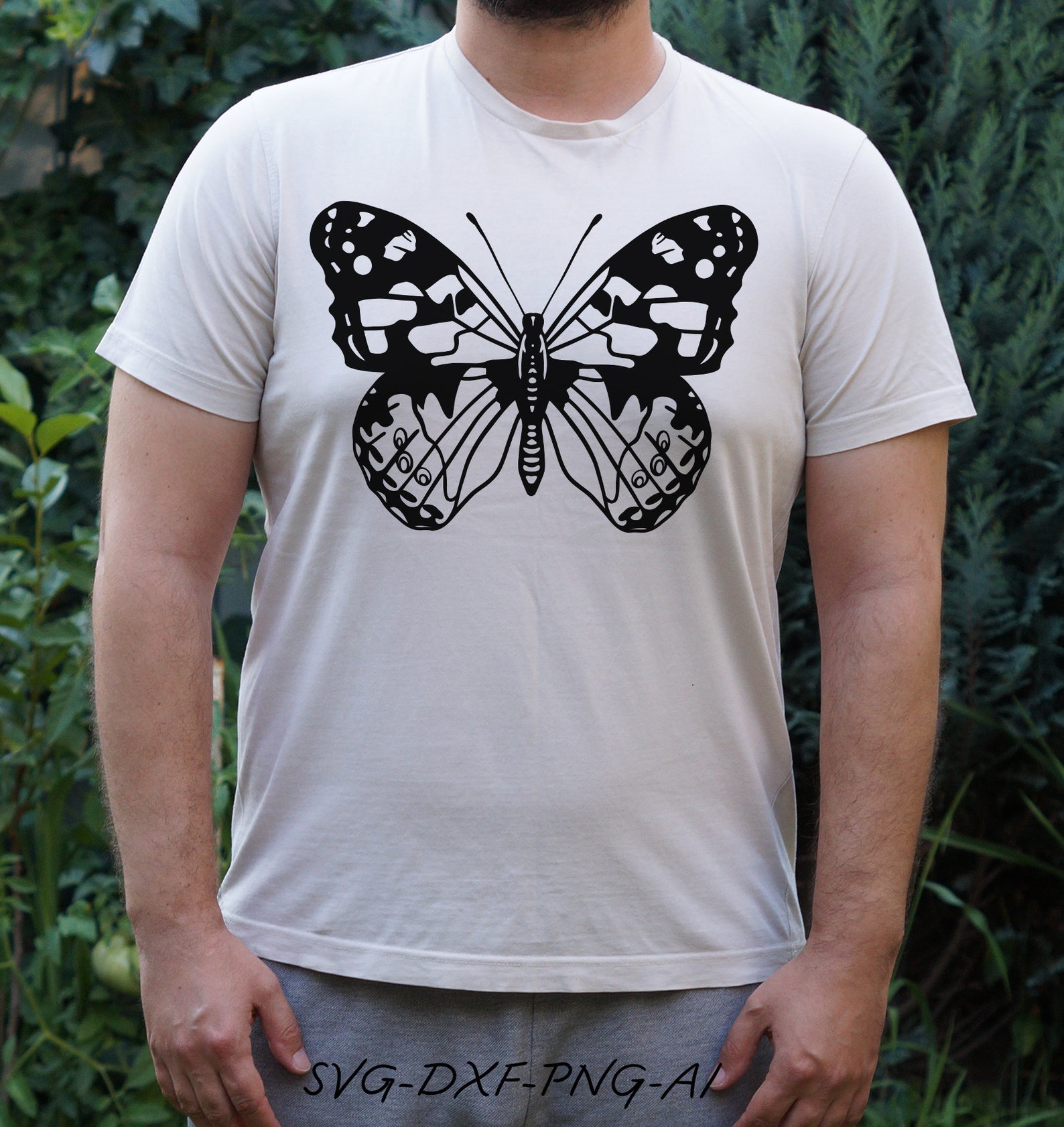 Painted Lady Butterfly Hand Drawn SVG Clipart, Laser Cut Butterfly ...