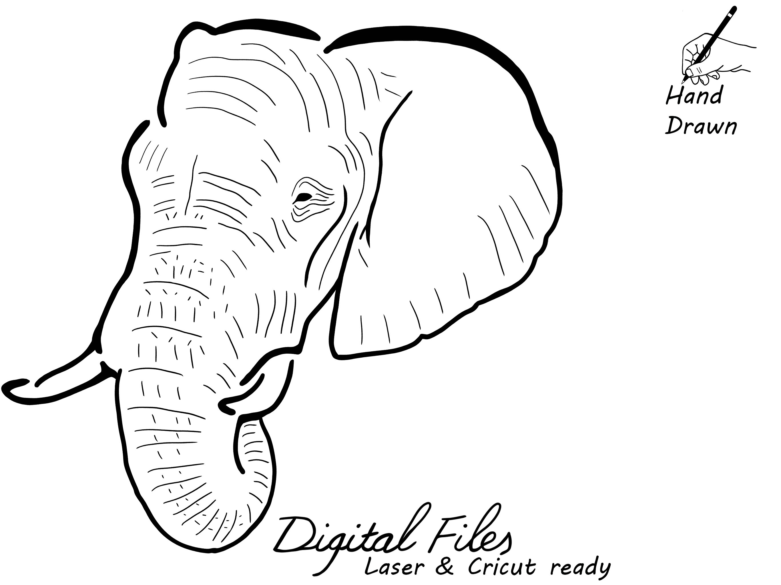 Elephant SVG/DXF File for Laser Cut, Cnc Router, Plasma, Cricut ...