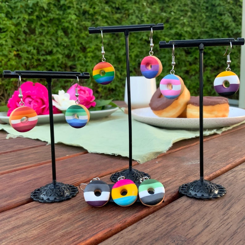 Pride Flag Donut Earrings - Etsy