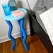Colorful Wavy Side Table Fun Blue Postmodern Maximalist Wavy Memphis ...