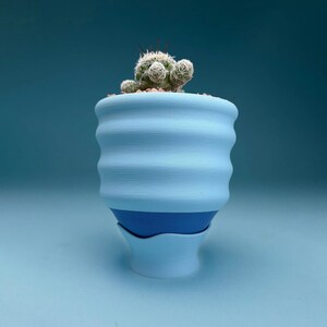 Small Wavy Blue Planters Colorful - 3" Dopamine Decor - Little ...