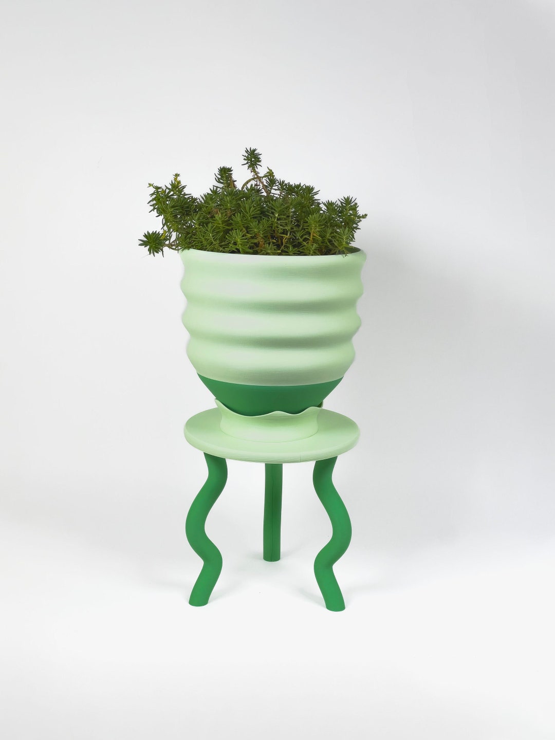Green Planter Set – Postmodern Plant Stand & Drainage Tray - Etsy