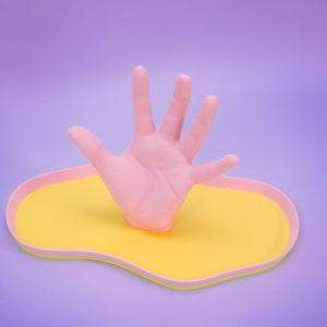 The Hand Tray Catchall for Jewelry & Trinkets Cute Pink Yellow Femme ...